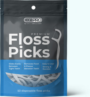 cariPRO Smooth Glide Dental Floss Picks | Smile Brilliant